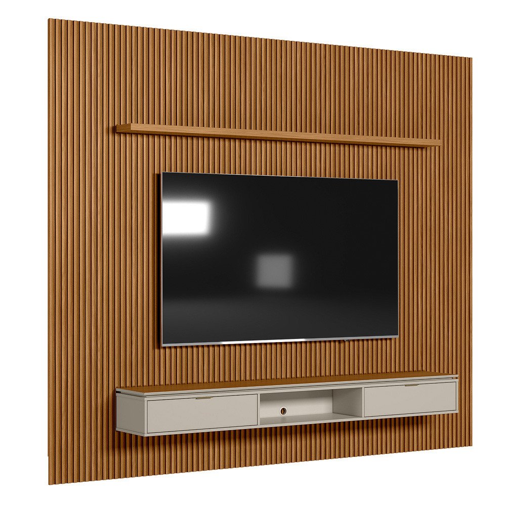 Painel Modular Ripado 3 metros com Nicho e Prateleira Linea Brasil