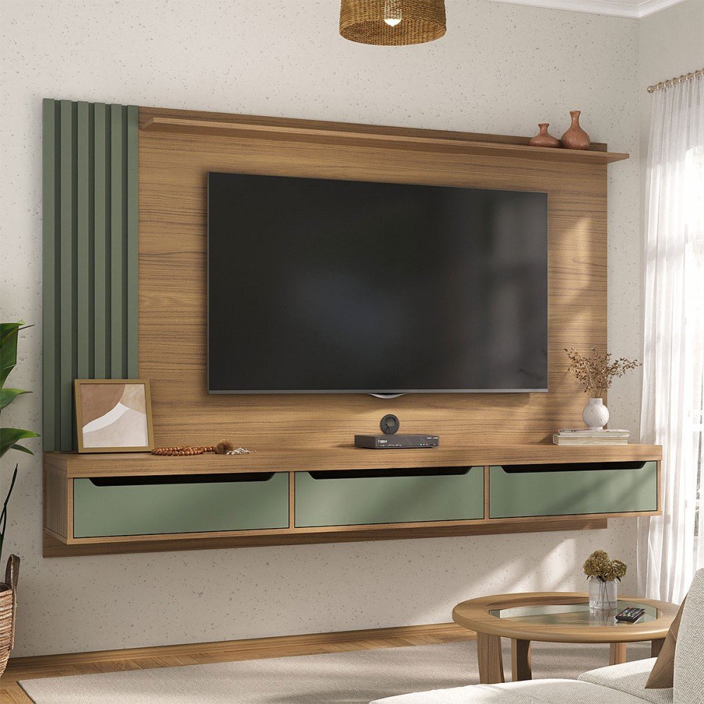 Painel para Tv até 75 Polegadas Luxo 3 Gavetas