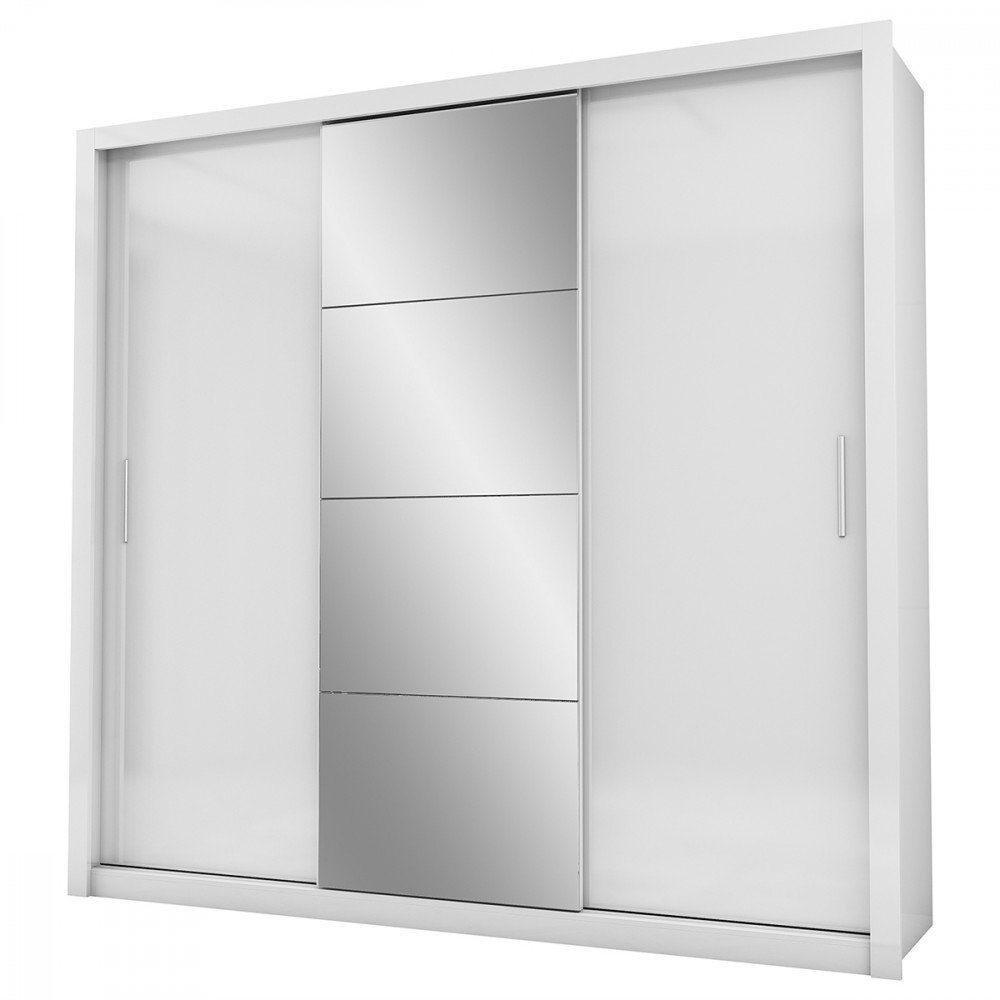 Guarda Roupa Casal Paula Glass - Branco