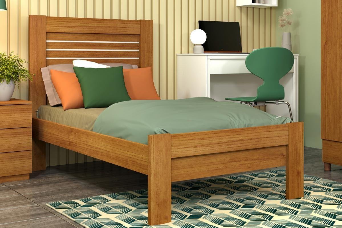 Cama Solteiro Safira Branco/Neve - Tcil Móveis