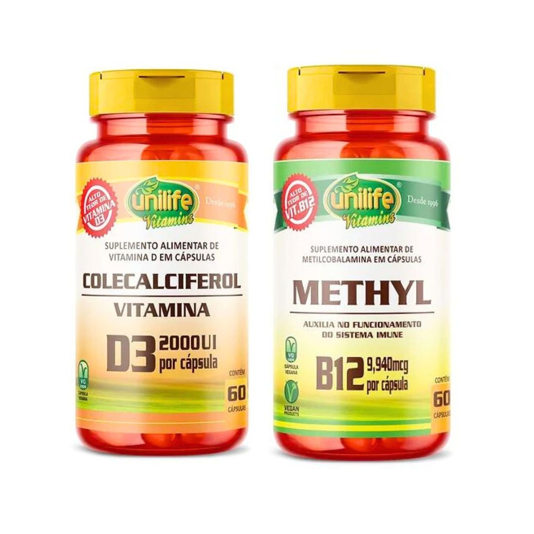 Kit Vit B12 Metilcobalamina 350mg + D3 Colecalciferol 470mg