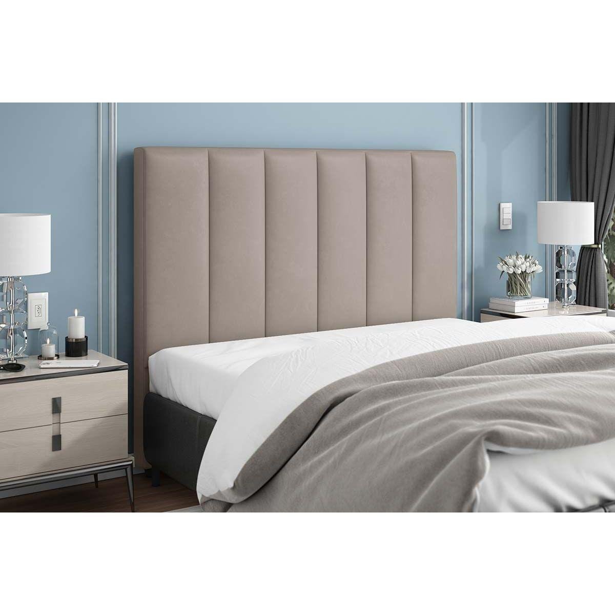 Painel de Cama Box Estofada Queen Cintra Plus Camurca - Simbal