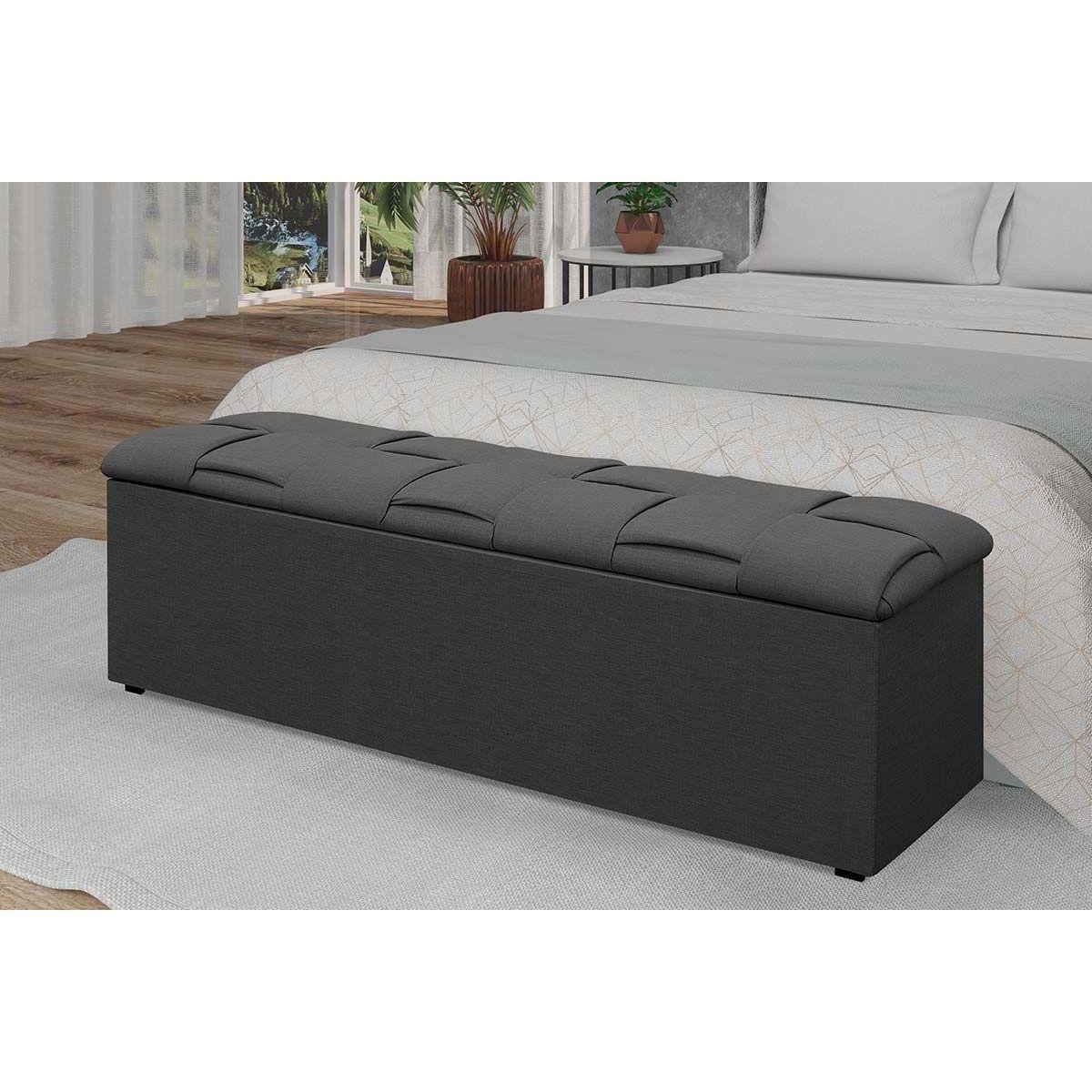 Recamier Calçadeira Calçadeira Ravena Queen 160 Queen - Cor Chumbo - Simbal