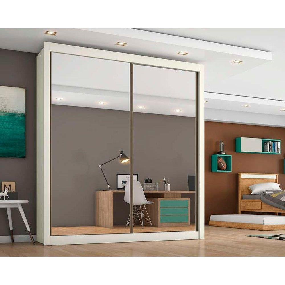 Guarda Roupa Casal 2 Portas de Correr e 4 Gavetas c/ Espelho Zurique ...