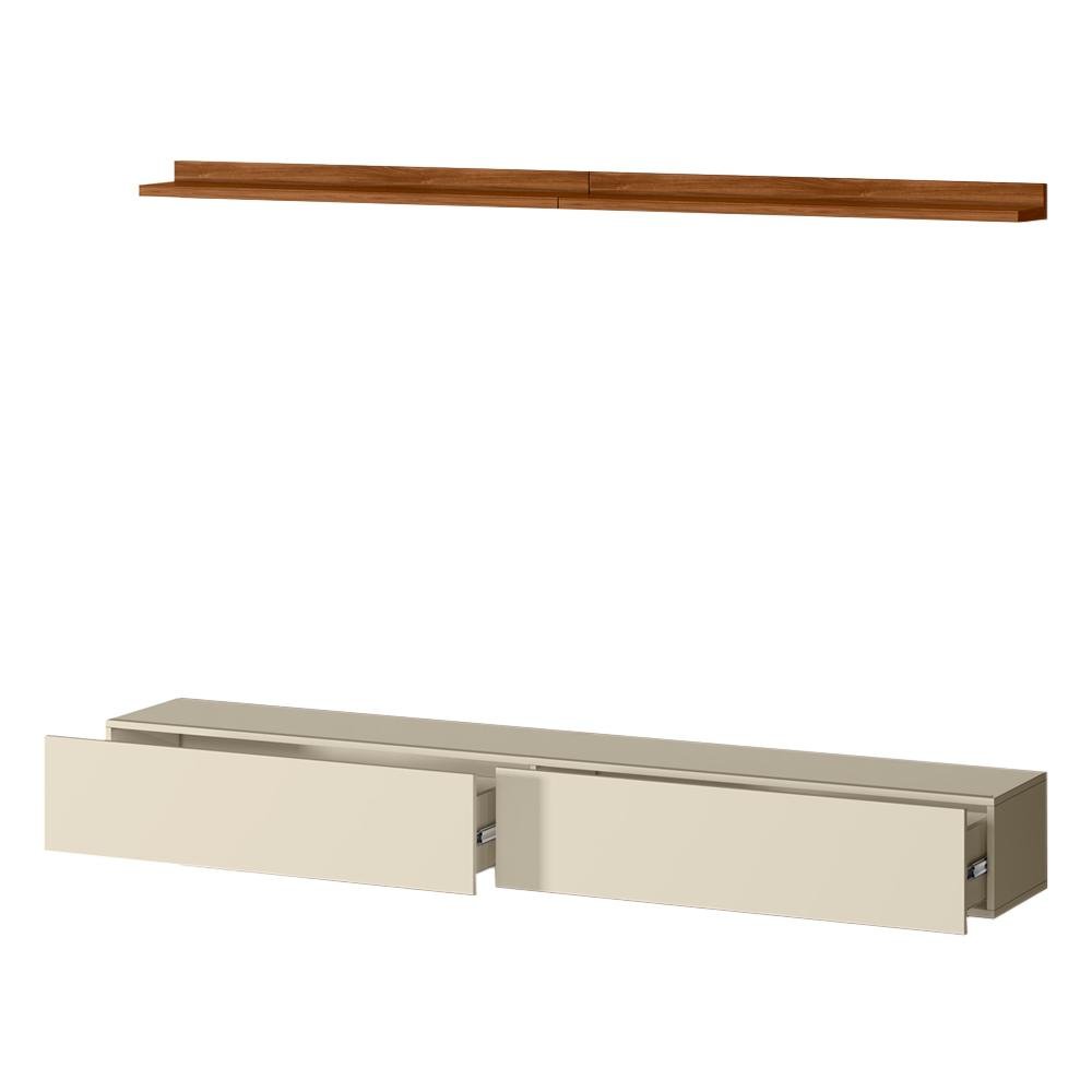 Modulo 2 Gavetas E Prateleira Projetta 197 cm Cinamomo Mell Off White MBL