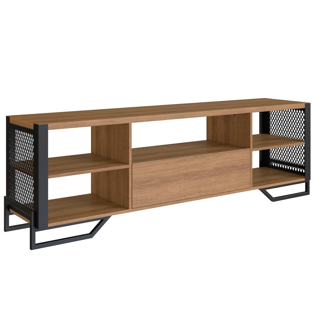 Rack Industrial 180 Cm Gaveta E Tela Em Metal 1017 Mell Preto PP