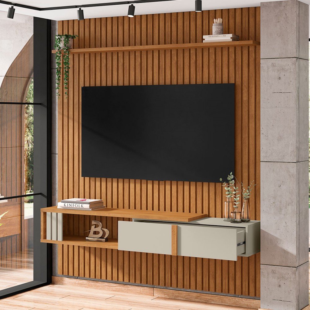 Painel para TV Até 75 Polegadas Nassau 1 Gaveta - Naturalle/Off White