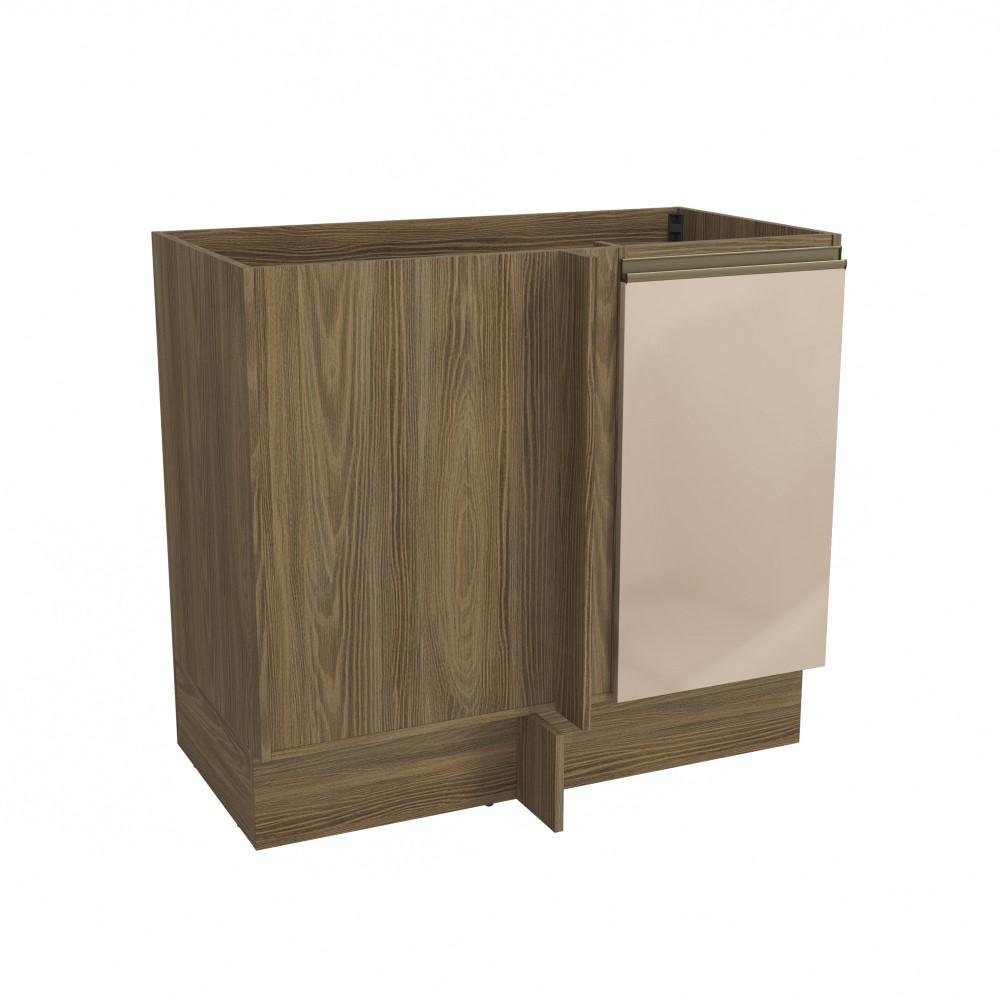 Balcão de Canto Kappesberg Curve MDF 1 Porta 98cm Marrom Bege