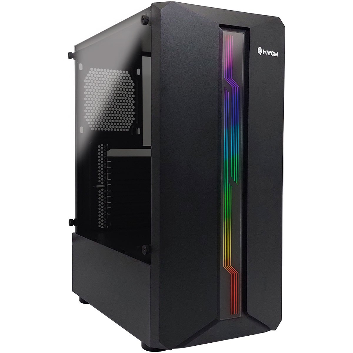 Gabinete Gamer Hayom GB1724, Lateral em Vidro Temperado, LED RGB, USB 3 ...