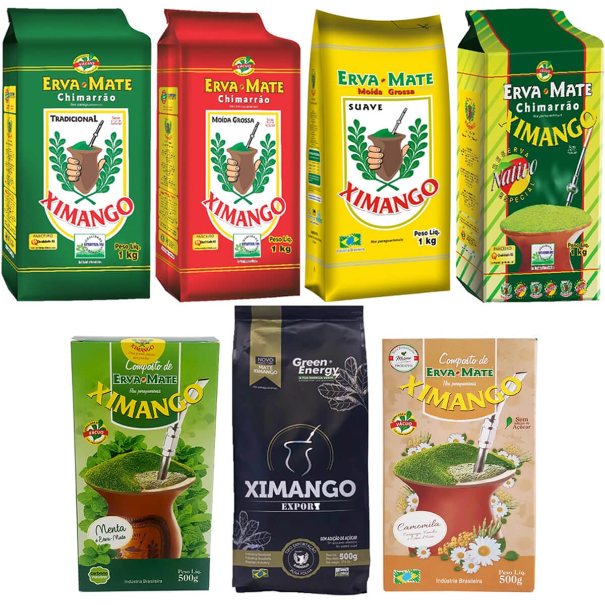 7 Erva-Mate Ximango Tradicional Moída Grossa Composta Menta Nativa Pura ...
