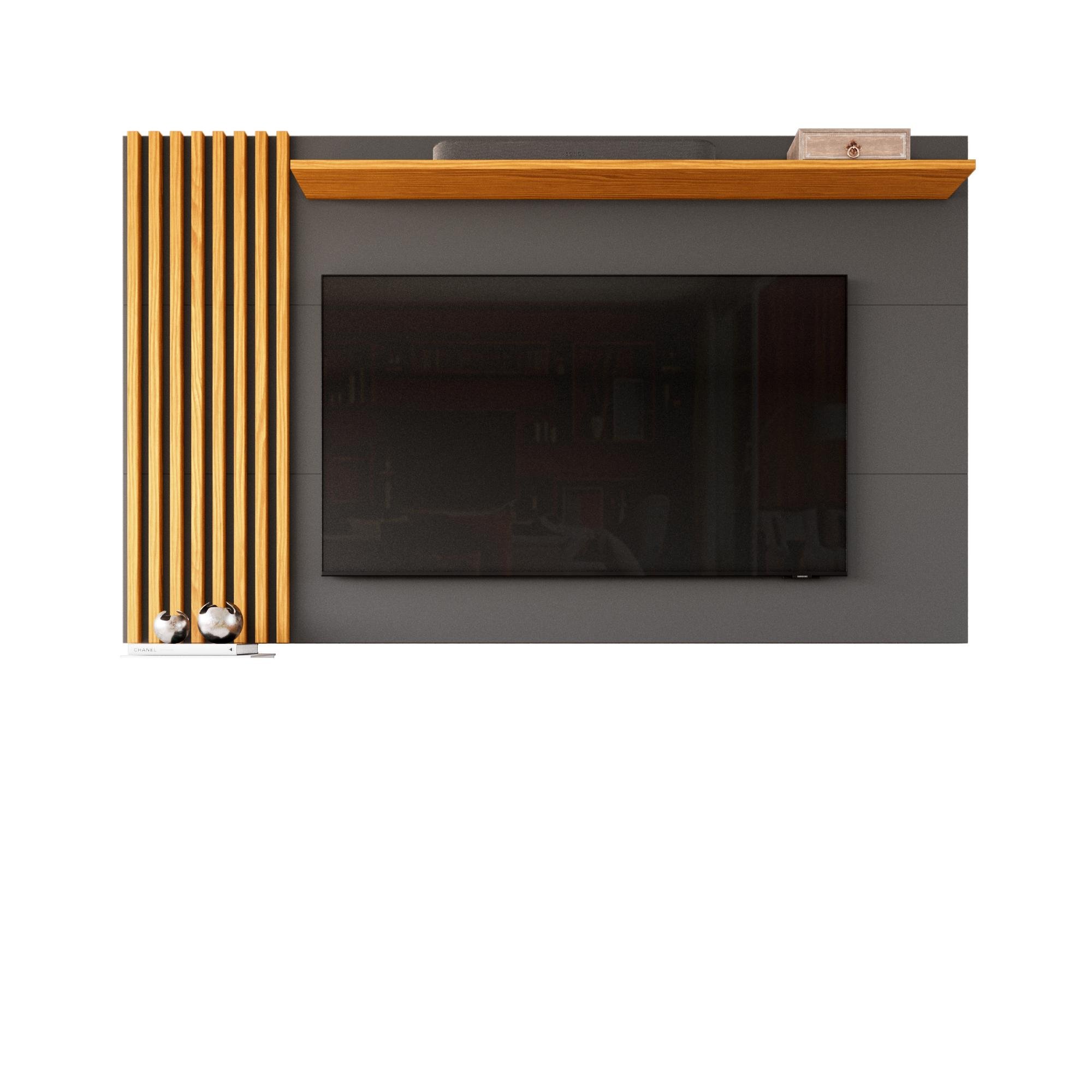 Painel Ripado para Tv até 70 Polegadas Grécia 180cm - Cinza