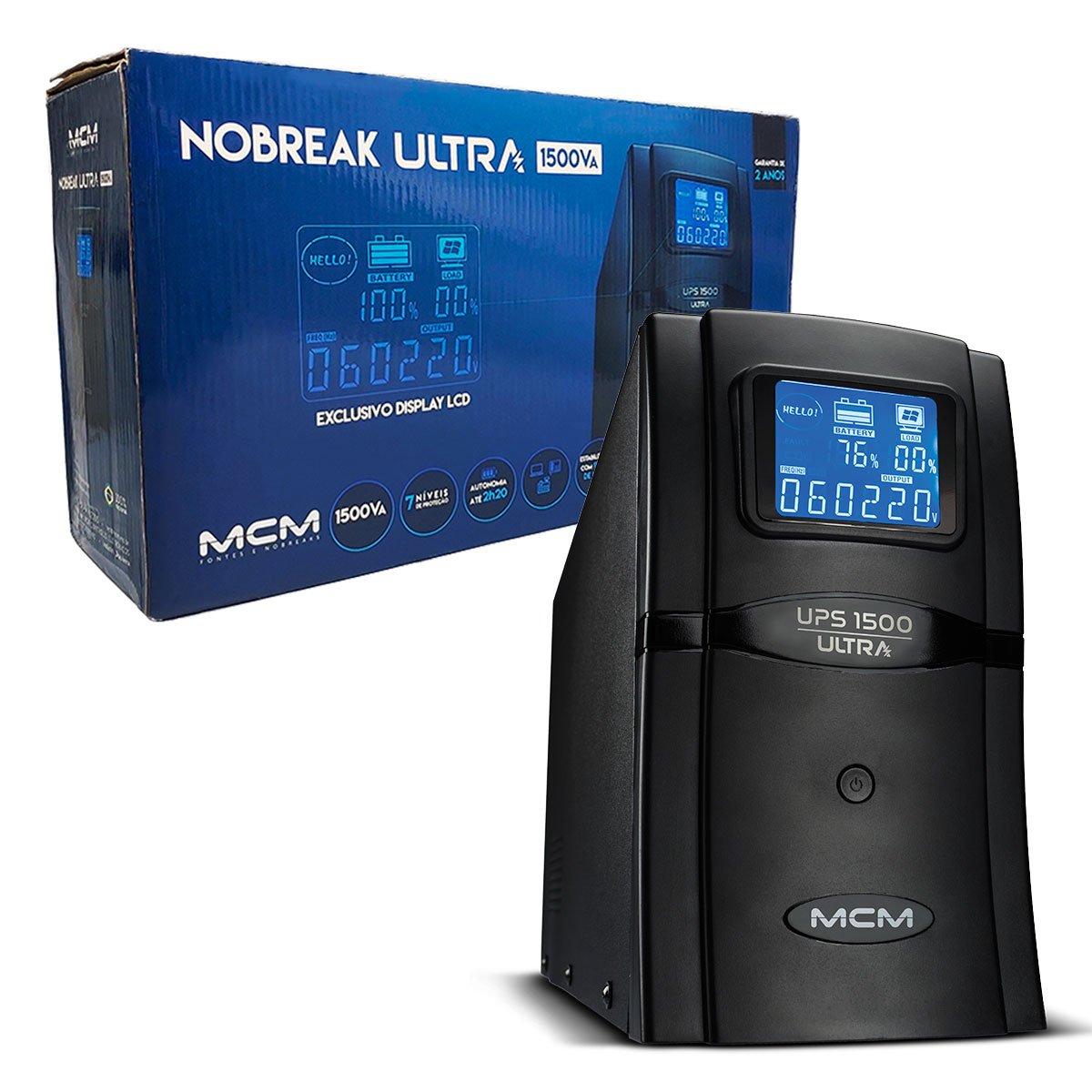 Nobreak MCM 1500VA, UPS 1500 ULTRA, Monovolt 220V, Saída 220V, 6 ...