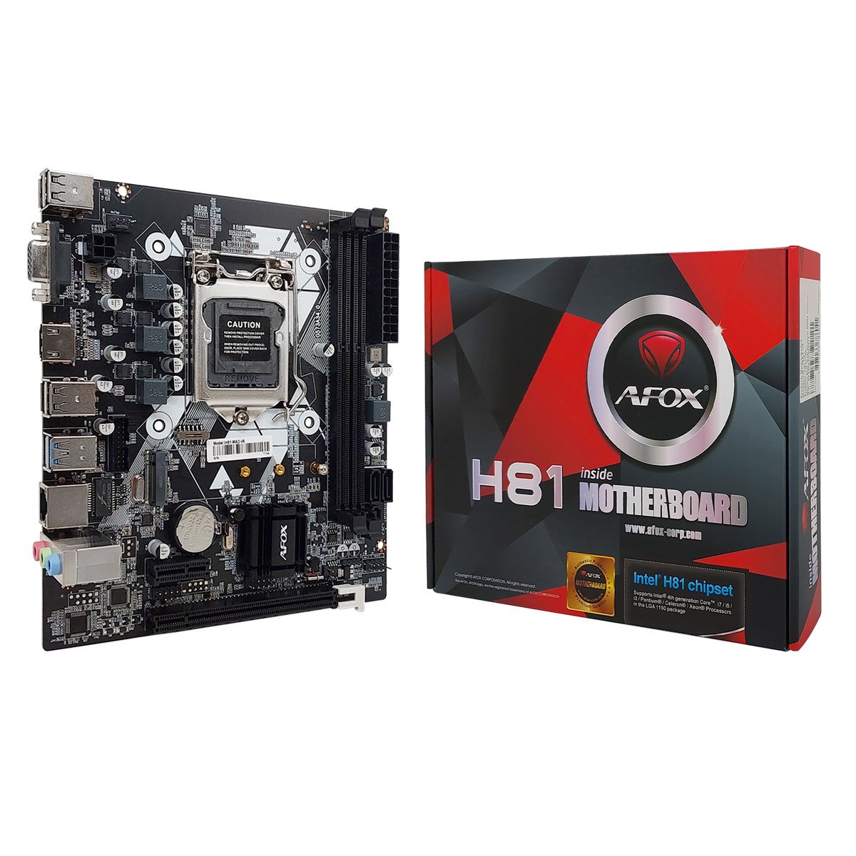 Placa Mãe AFOX IH81-MA2-V6, Intel 4ª Geração, DDR3, M.2 NVMe, Rede ...