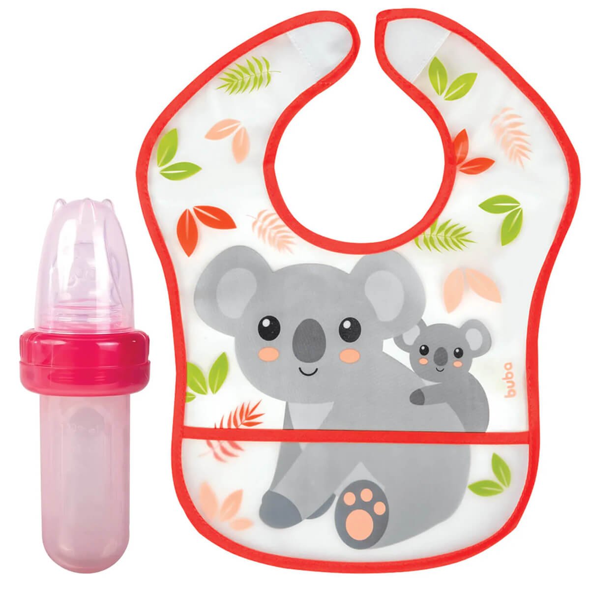 Colher Dosadora e Babador Bebê Coletor Cata Migalhas Impermeável Coalas ...