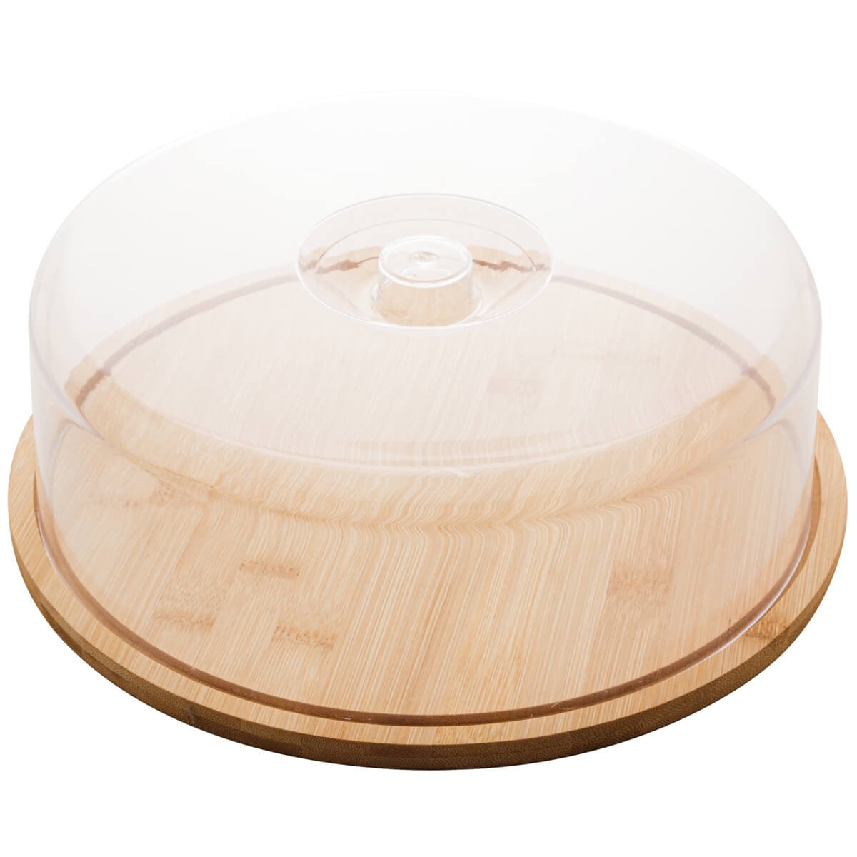 Boleira de Bambu com Cúpula de Plástico 28x9,5cm Lyor Porta Bolo ...