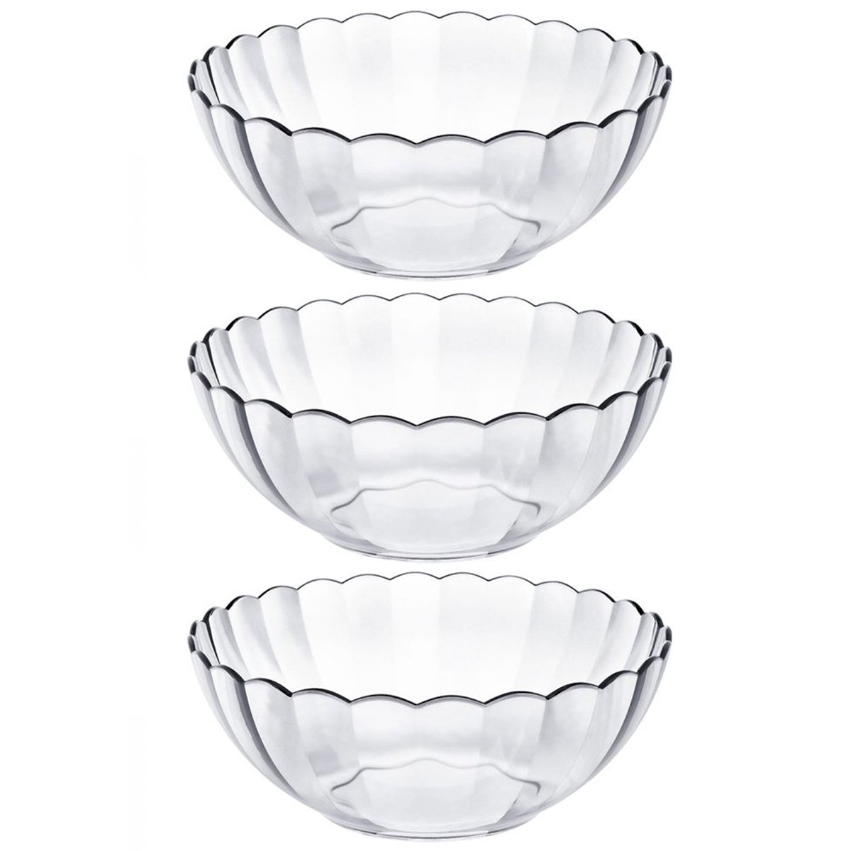 Kits De Tigelas Redondas Marinex Bella 3 Peças Bowls De Vidro 1 Litro