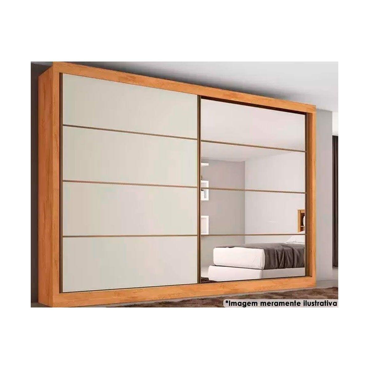 Guarda Roupa 2 Portas de Correr e 6 Gavetas c/ 1 Espelho Sevilha Peroba ...