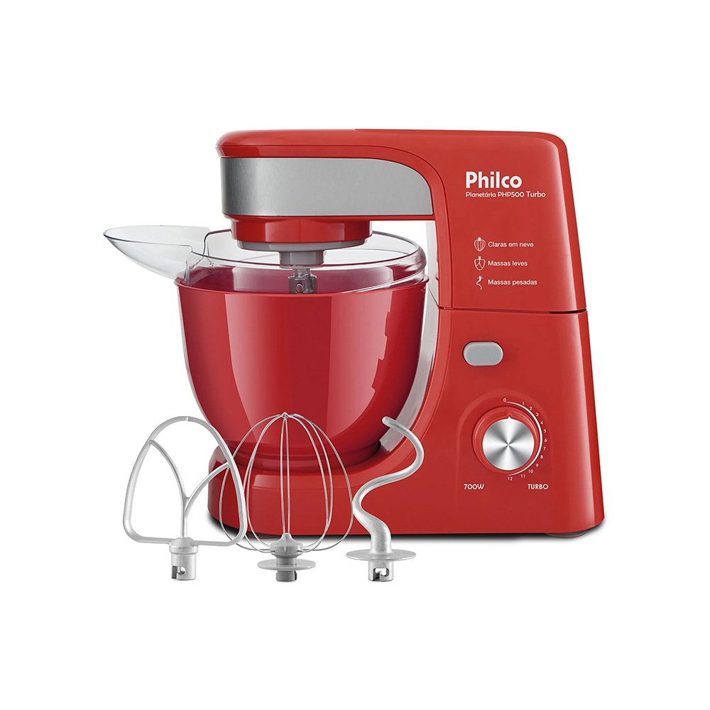 Batedeira Planetária Philco Php500V Turbo 700W Vermelha 127V
