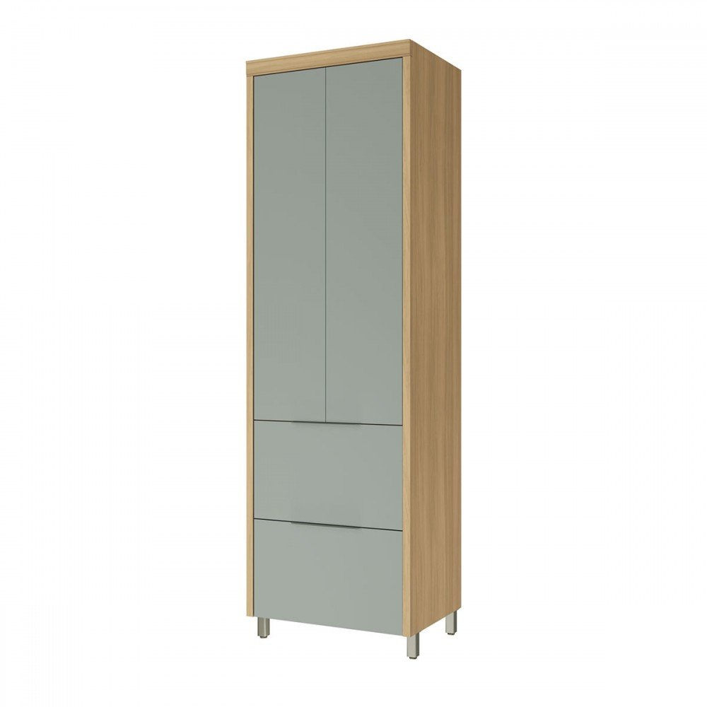 Paneleiro Marquesa 2 Portas 2 Gavetas 100% Mdf Nature/Verde - Nesher