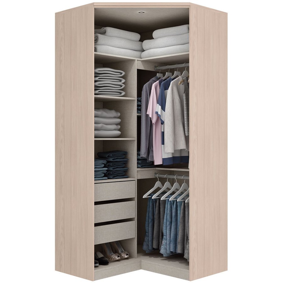 Módulo Roupeiro de Canto Henn Diamante, 2 Portas com Espelho - M301 ...